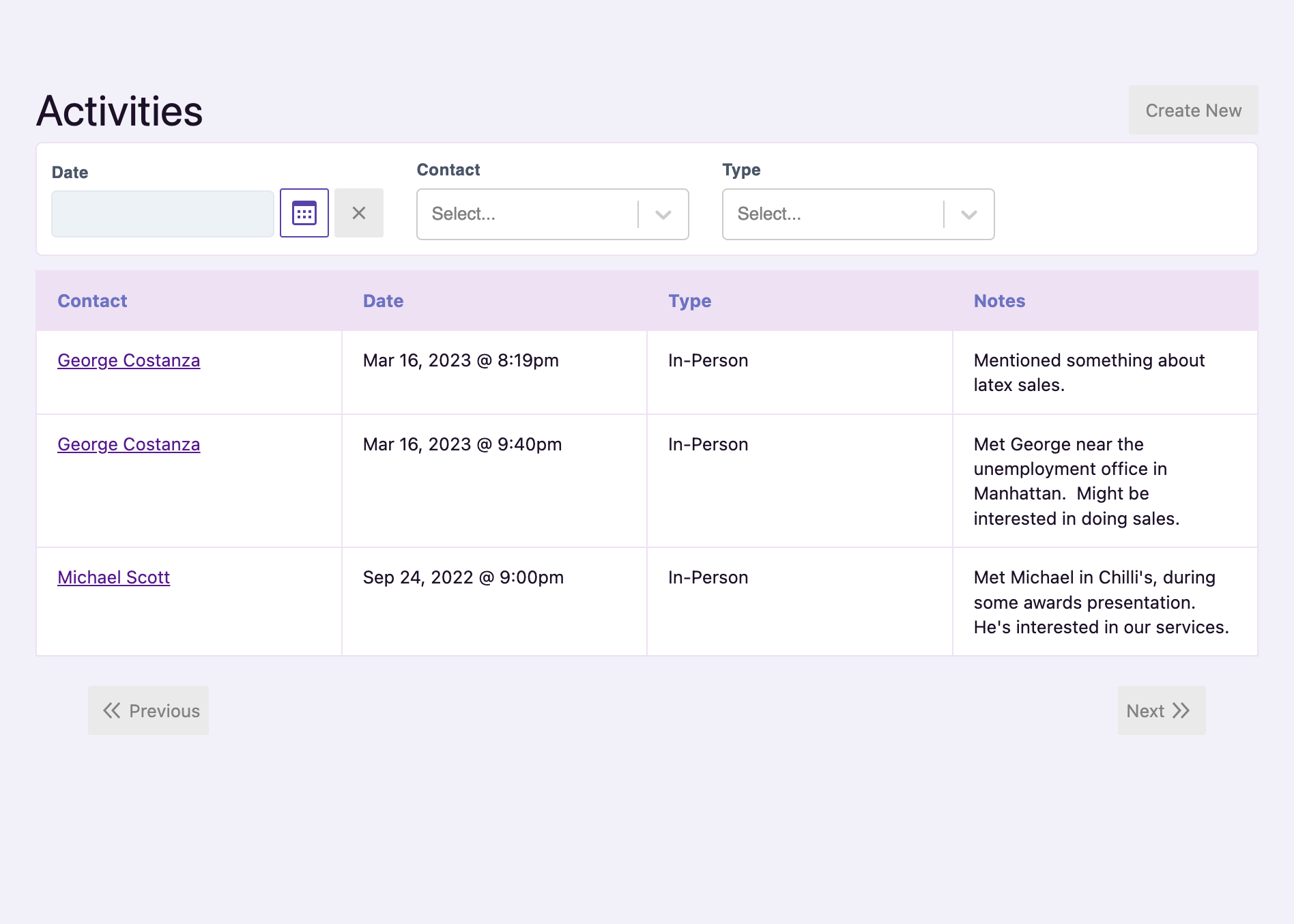 CRM Simple Application • Engine Awesome