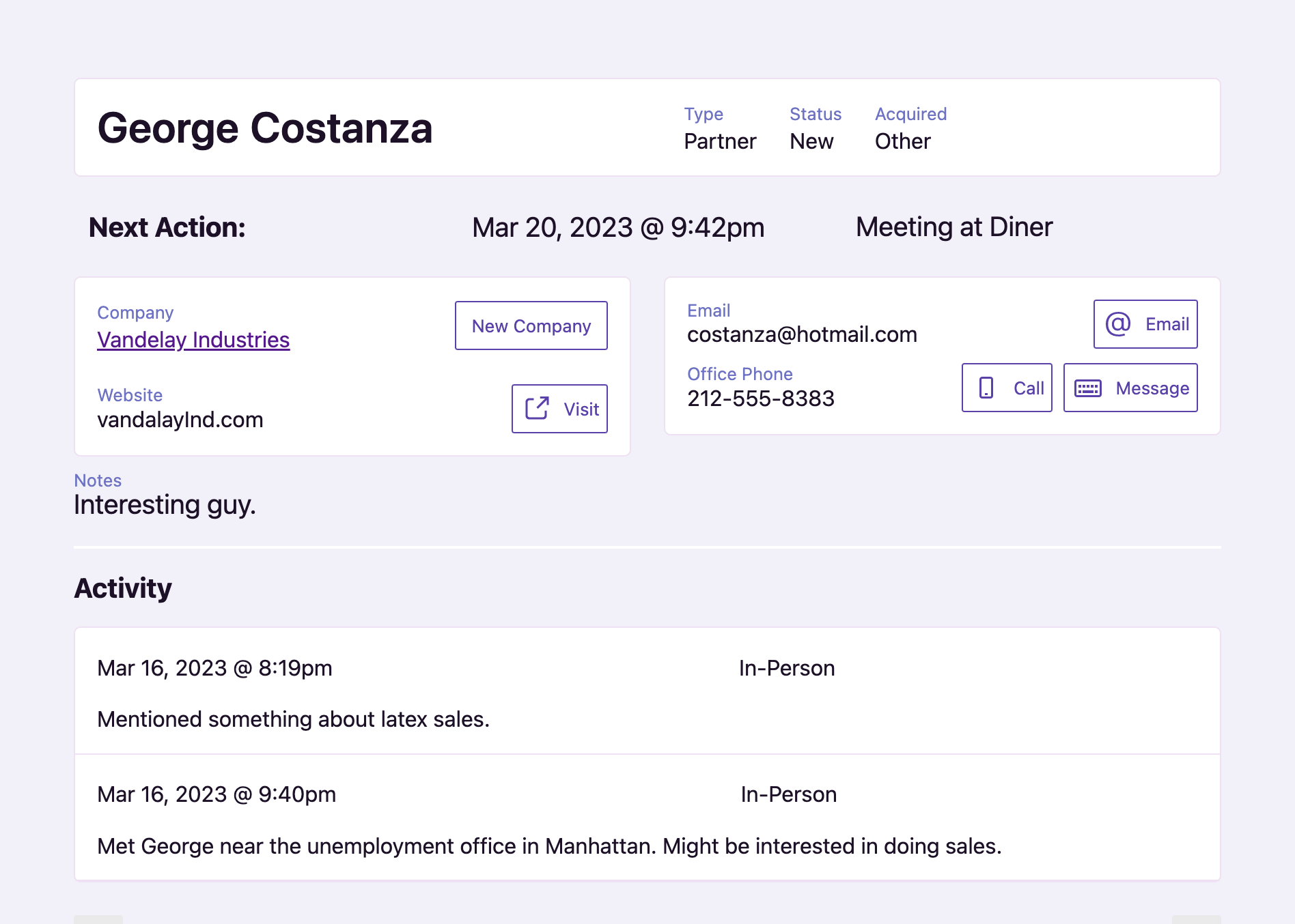 CRM Simple Application • Engine Awesome