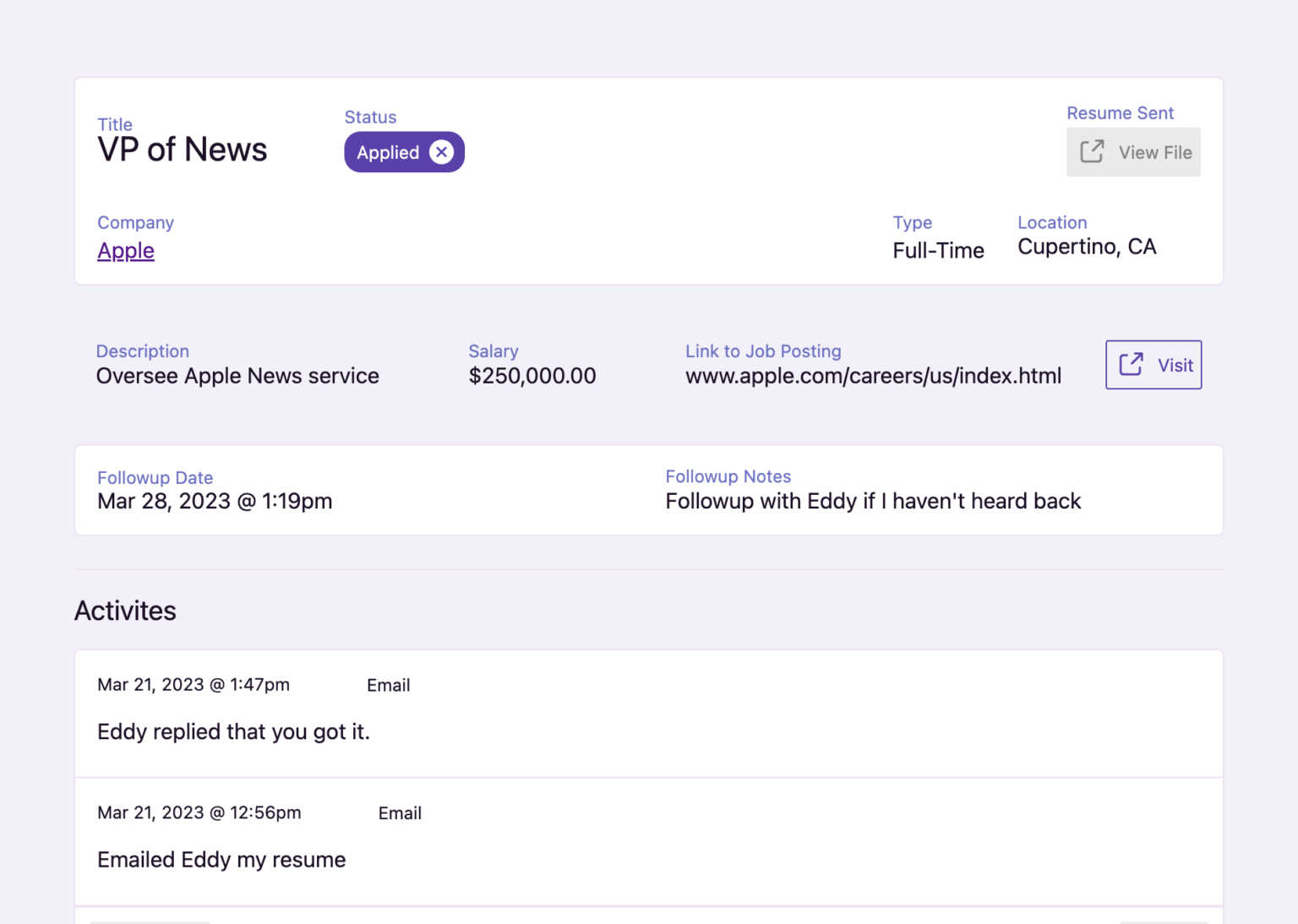 Job Hunting Application • Engine Awesome