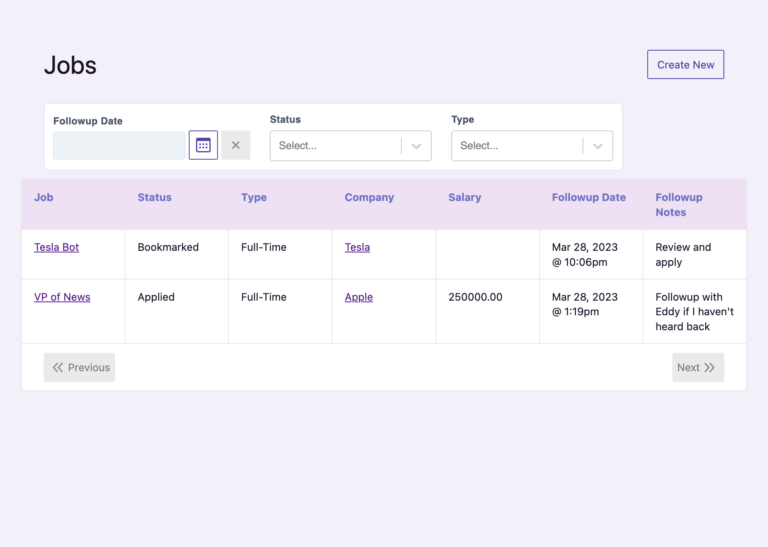 Job Hunting Application • Engine Awesome