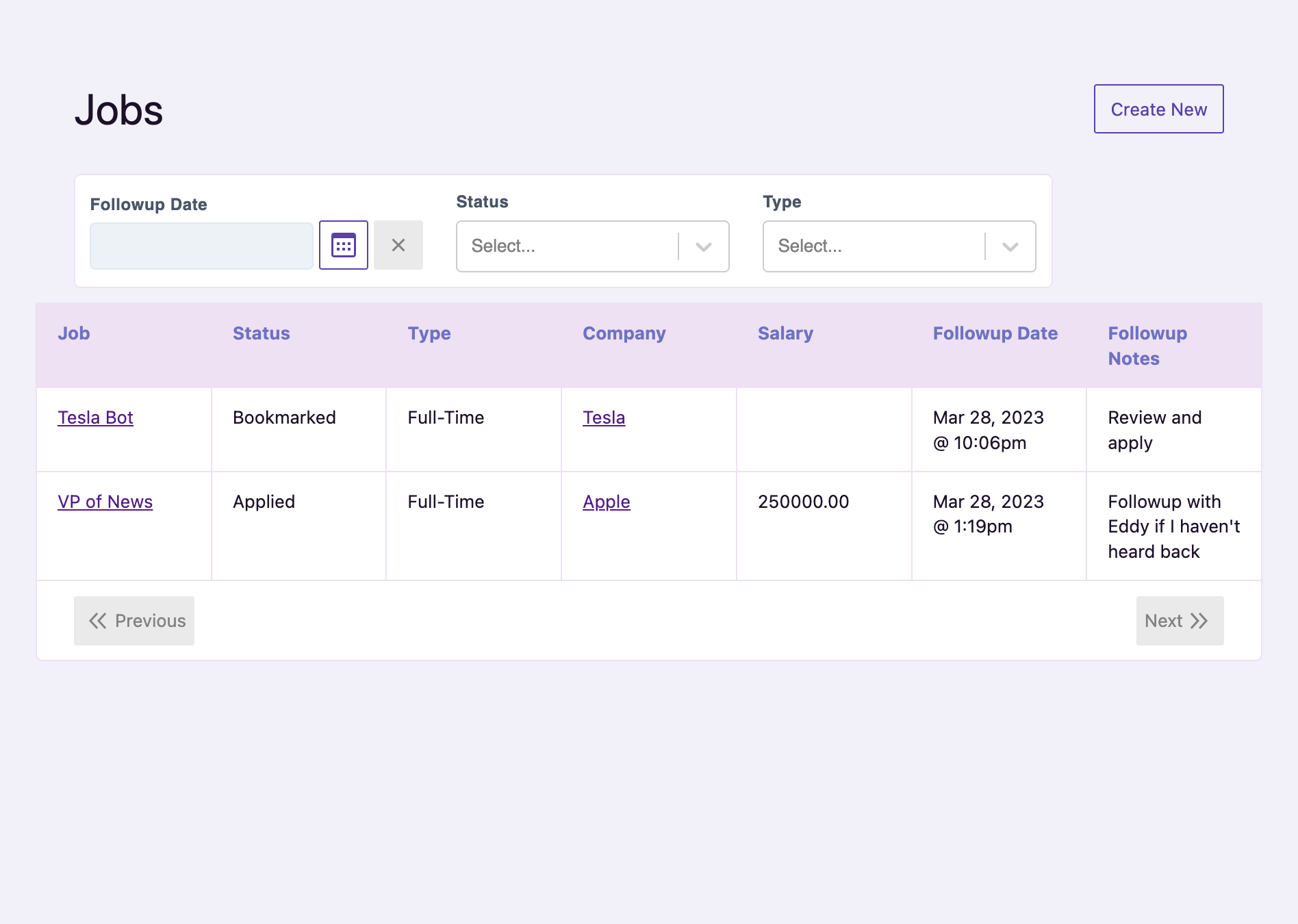 Job Hunting Application • Engine Awesome